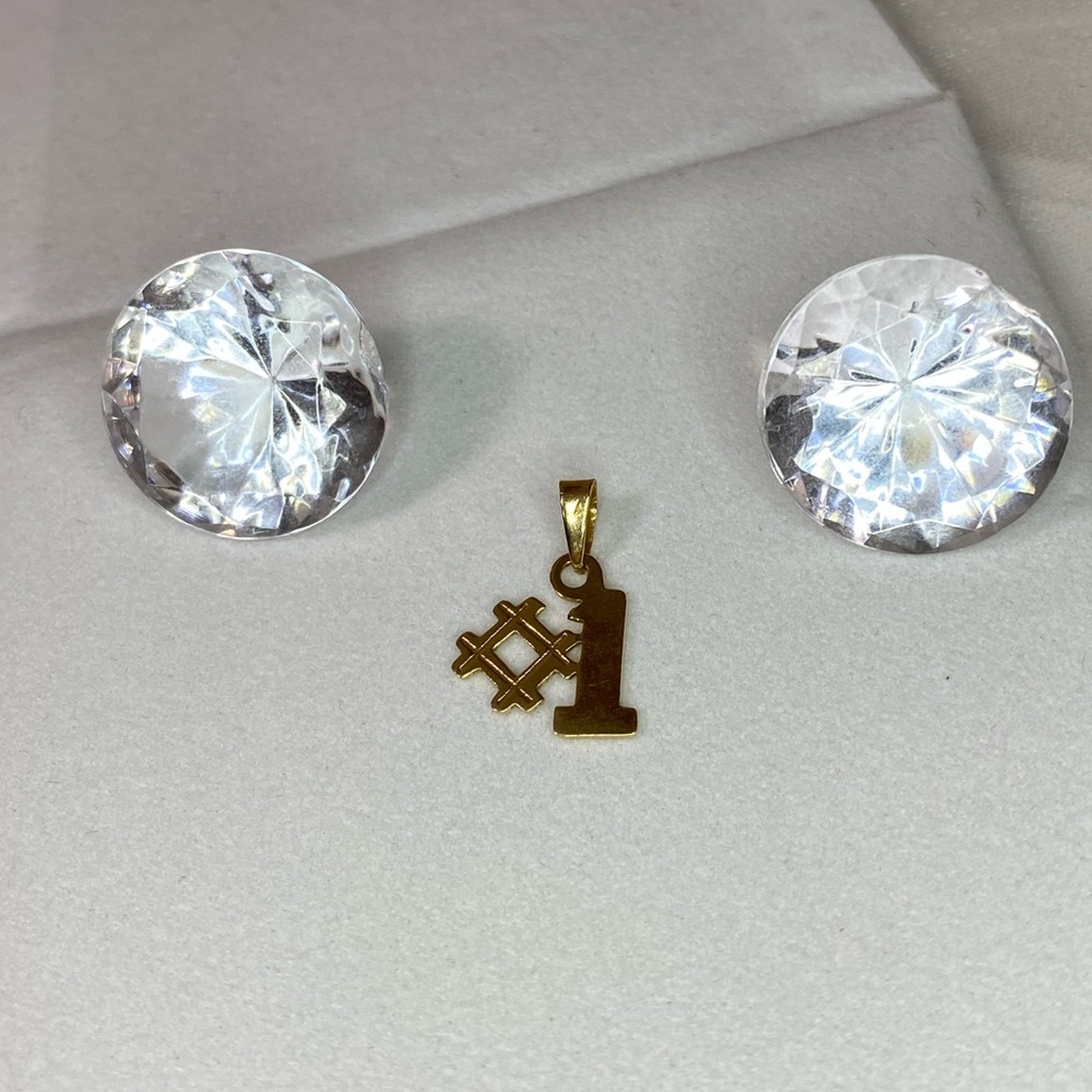 14k Yellow Gold Number 1 Pendant Real Gold - Gem